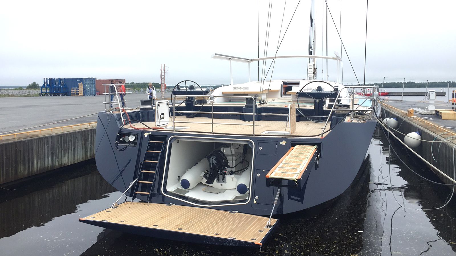 On board the newly launched Swan 115 sailing yacht with VP Enrico Chieffi